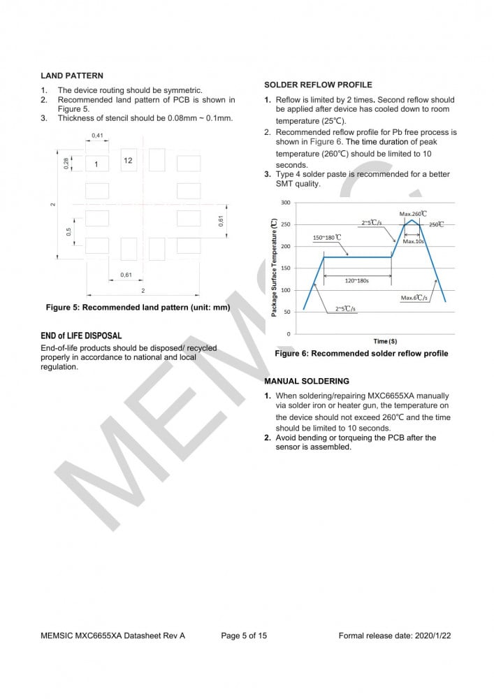 MXC6655XA datasheet page 5