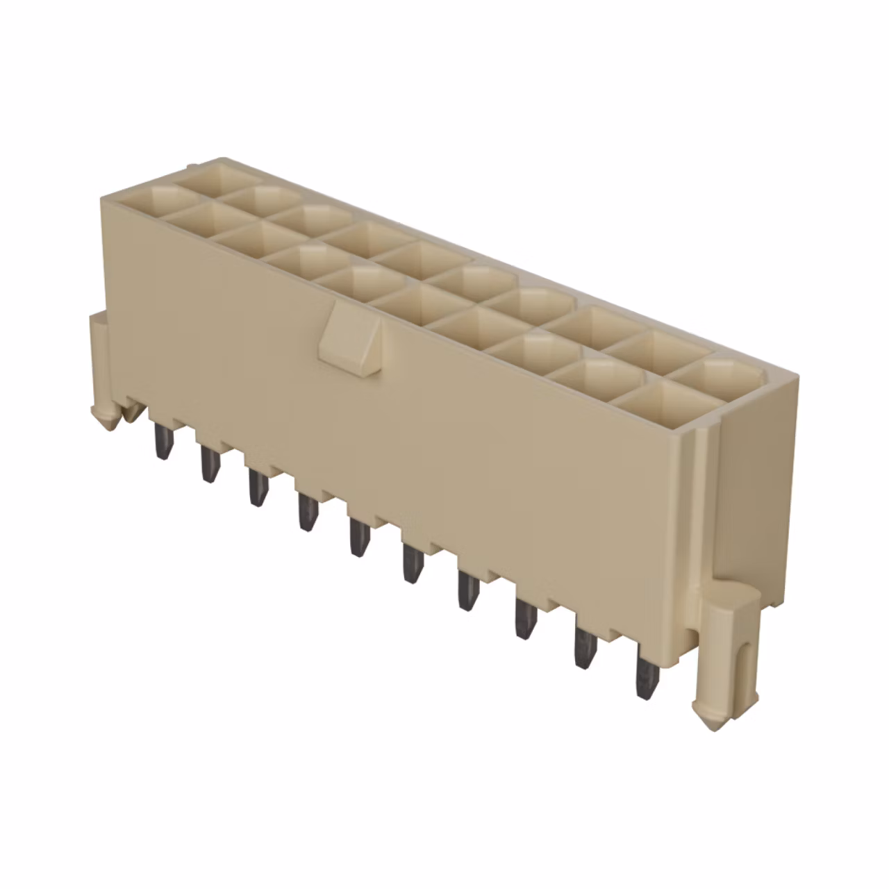 Mini-Fit HCS Header, 4.20mm Pitch, Dual Row, Vertical, with Snap-in Plastic Peg PCB Lock, 20 Circuits, Nylon 6/6 94V-0, Matte Tin (Sn) Plating, without Drain Holes for sale