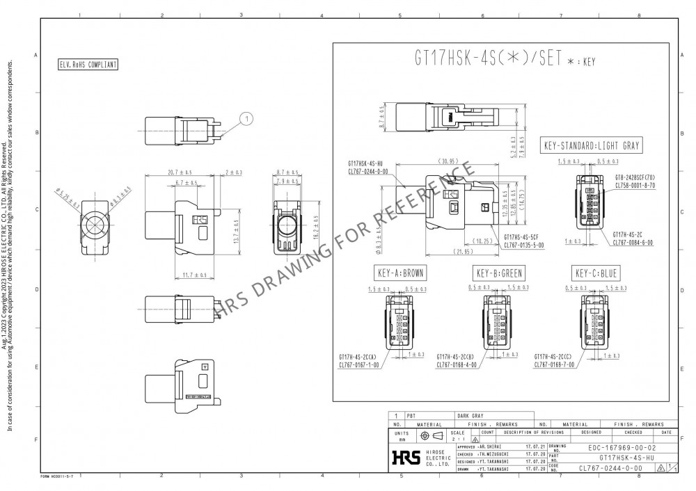HRS GT17HSK-4S-HU technical drawing preview