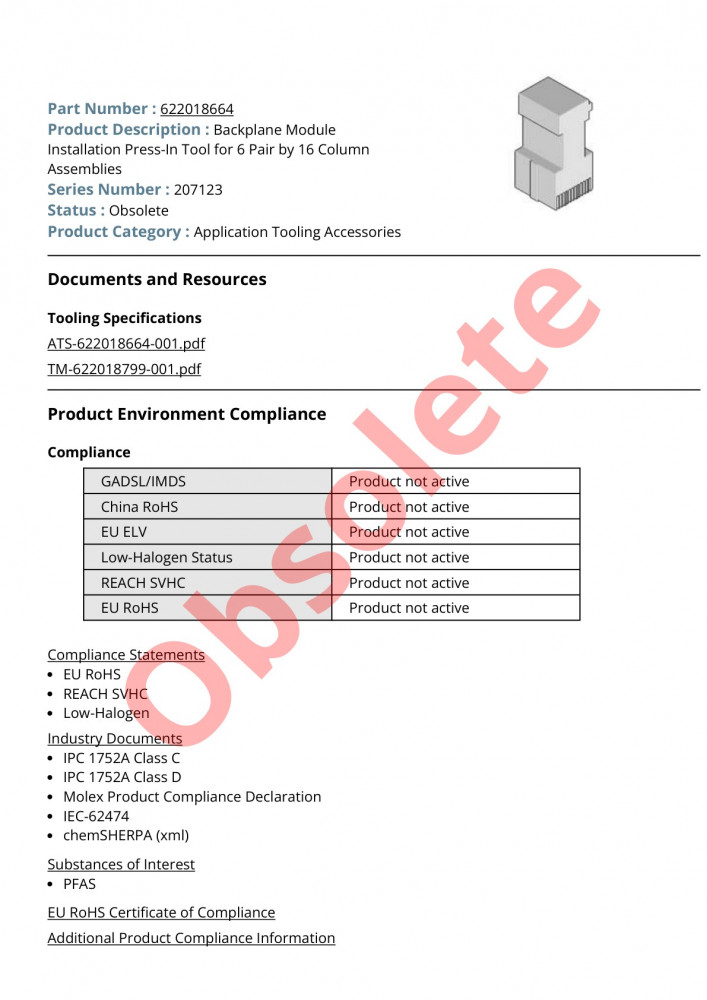 Tooling document preview, page 1