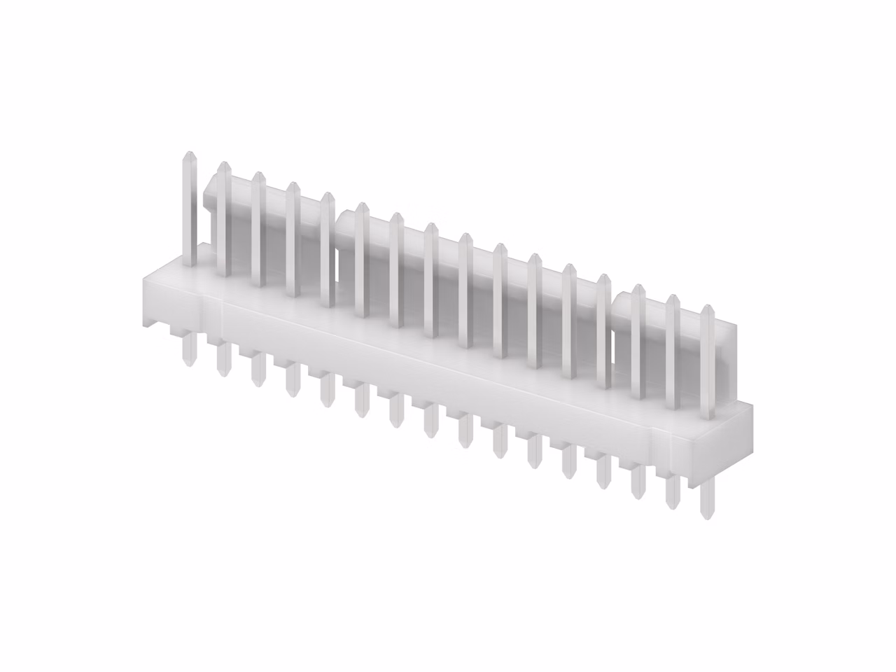 KK 254 Solid Header, Vertical, with Friction Lock, 19 Circuits, 2.54µm Matte Tin (Sn) Plating, 3.56mm Tail Length, Bag