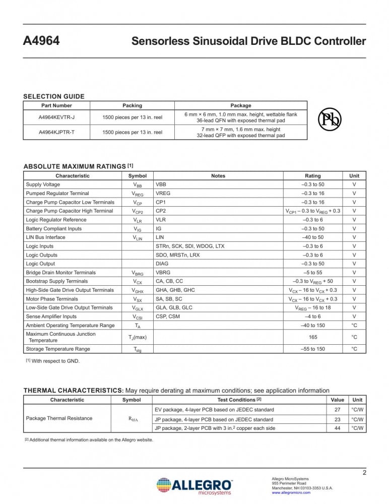 A4964 datasheet page 2