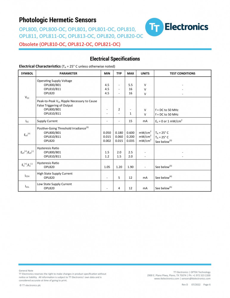 OPL820-OC datasheet page 6