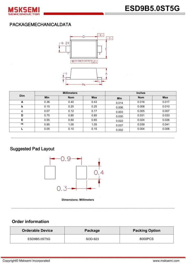 ESD9B5.0ST5G datasheet page 6