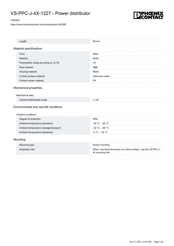 Phoenix Contact 1405387 technical document page 3