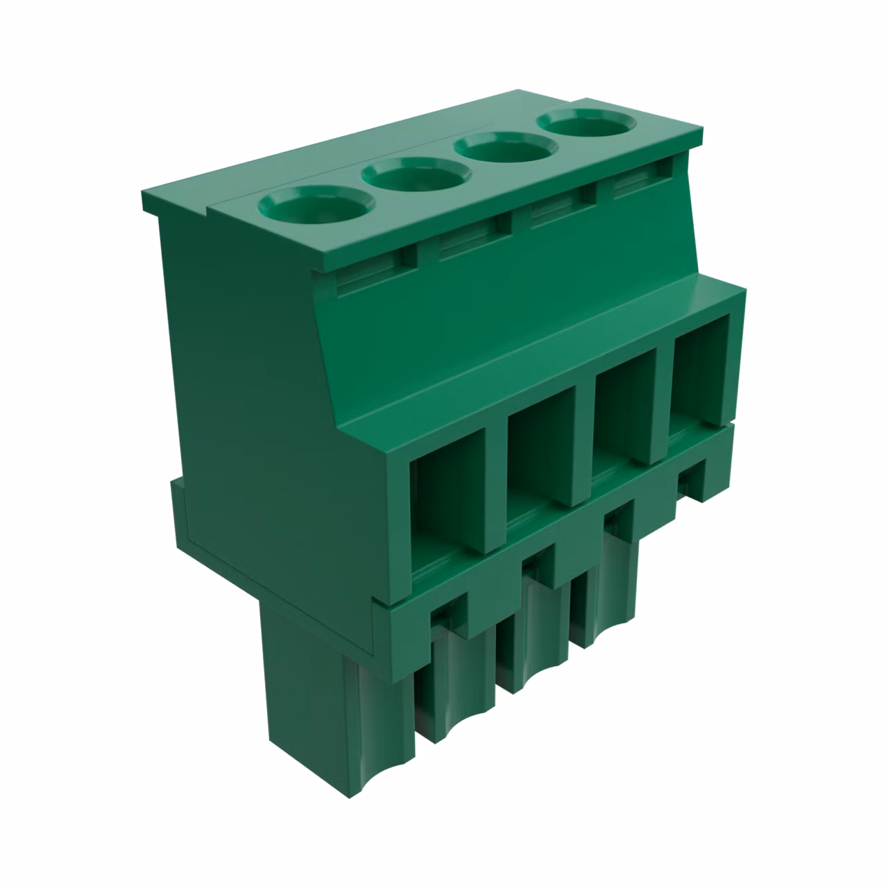 3.81mm Pitch Eurostyle Vertical Plug, with Standard Imprinting, Rear Wire Entry, Green Housing, Gold (Au) Plated, 4 Circuits for sale