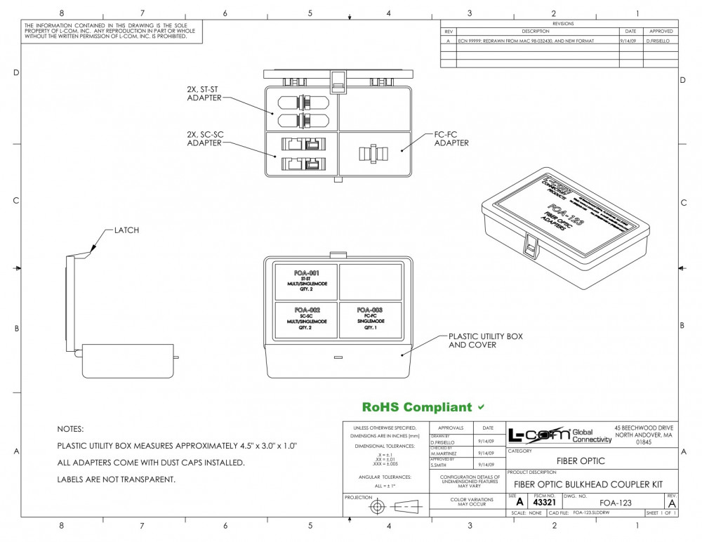 L-com FOA-123 technical document page