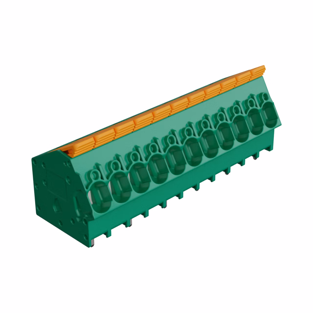 7.50mm Pitch Lever Activated Fixed Mount PCB Terminal Block, 35° Wire Entry, Left Front Terminal, 11 Circuits for sale