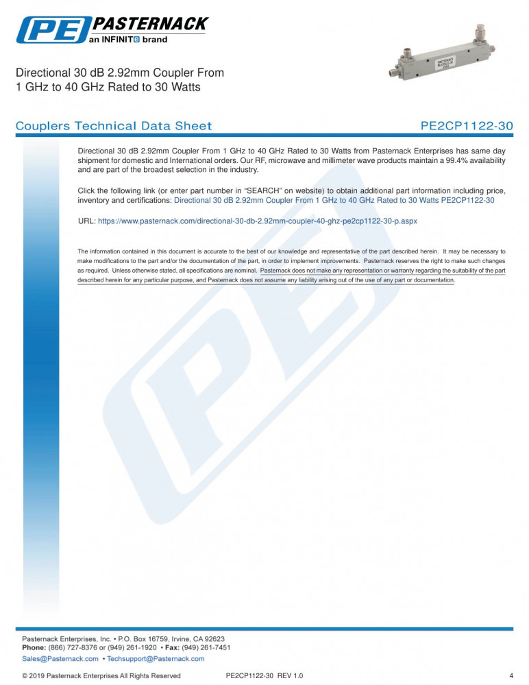 PE2CP1122-30 datasheet page 4