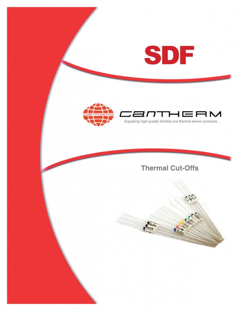 Cantherm SDF thermal cut-off document page 1