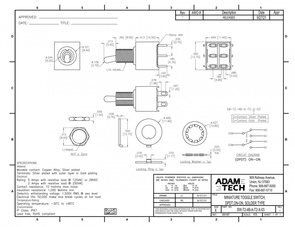 ADAM TECH SW-T2-4B-A-T2-S-03 technical document preview