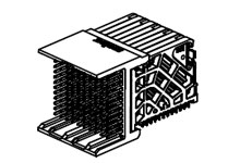 Impact 100 Ohm 4 Pair RAM Right-Angle Header, Right Guided, Open Endwall, 16 Columns, 192 Circuits, Pin Length 4.90mm, Plated Through Hole Dimension 0.39mm, Lead-Free