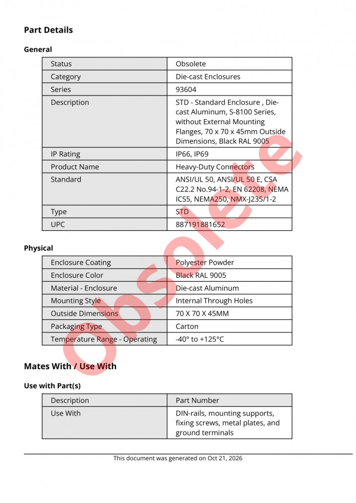 Technical document image 2 for MOLEX 936040240