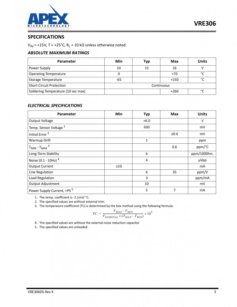 VRE306 technical document page 3