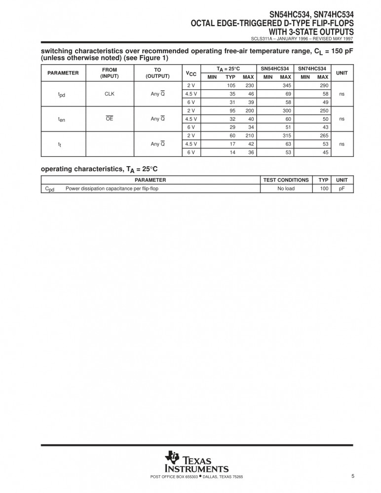 SN74HC534 technical document page 5