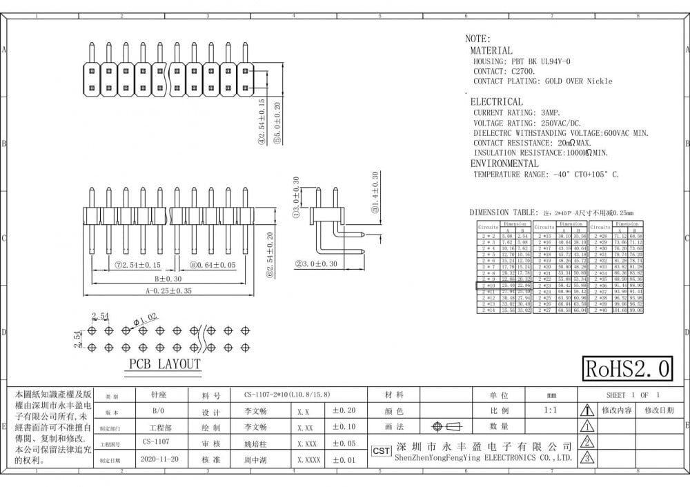 CST CS-1107-2X10(L10.8/15.8) technical drawing page 1