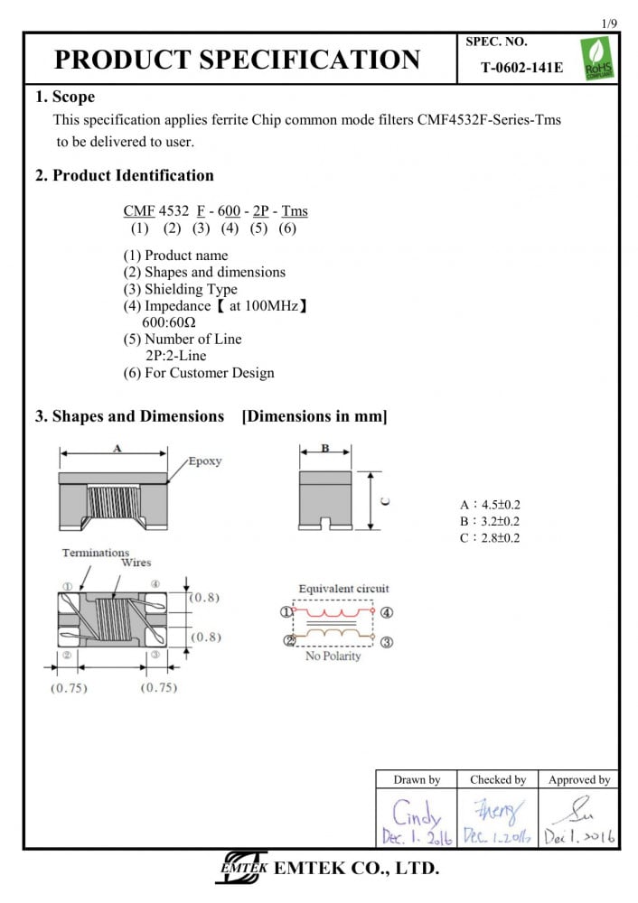EMTEK CMF4532F specification page 2