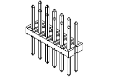 Milli-Grid Header, Single Row, Dual Body, Through Hole, Vertical, 8 Circuits, Tin (Sn) Overall Plating, 19.00mm Stacking Height, 3.60mm Tail Length, Tray, Lead-Free