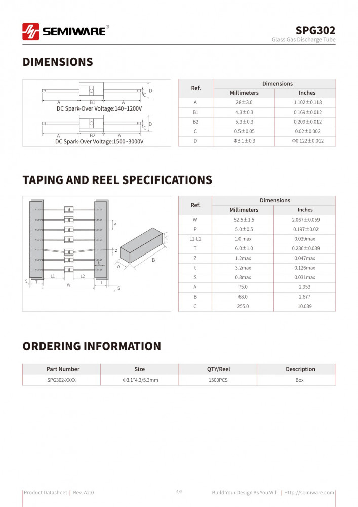 SEMIWARE SPG302 datasheet page 4