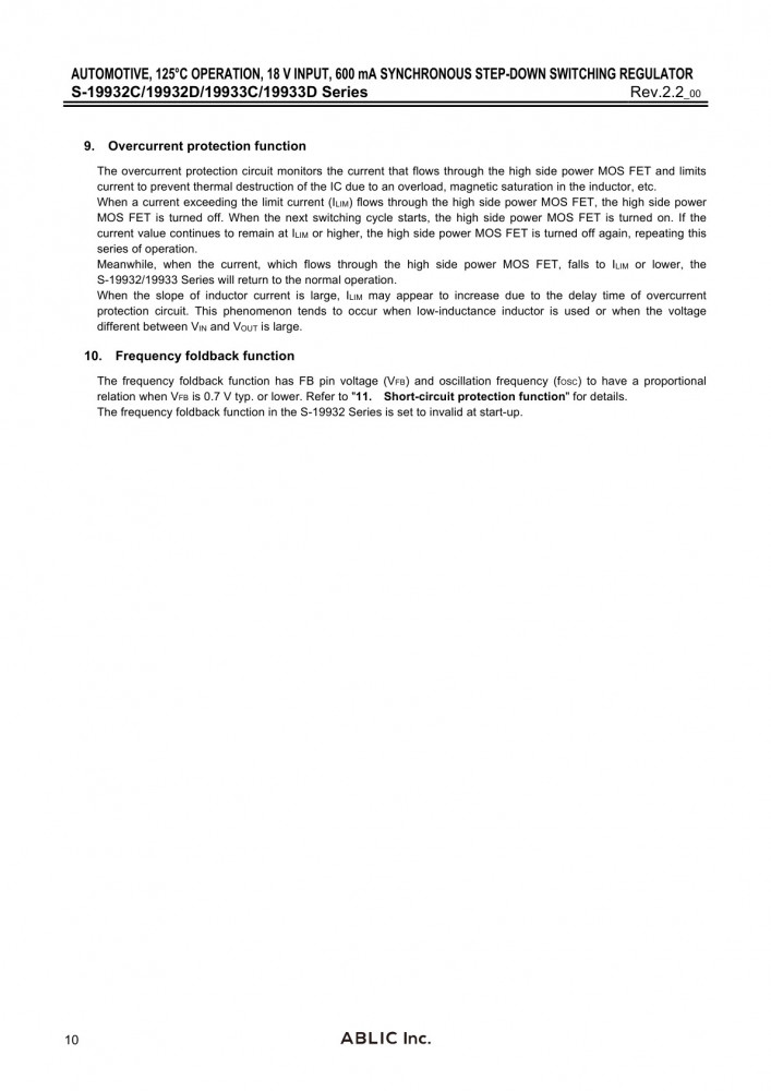 ABLIC S-19933DA-A6T8U7 technical document page 10