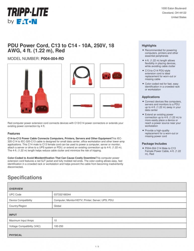 P004-004-RD technical document page 1