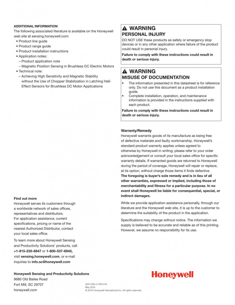 Honeywell VF360ST datasheet page 6