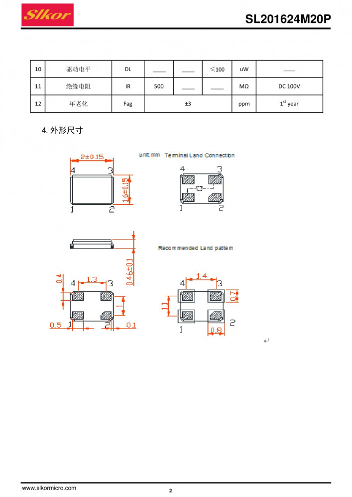 SL201624M20P datasheet page 2