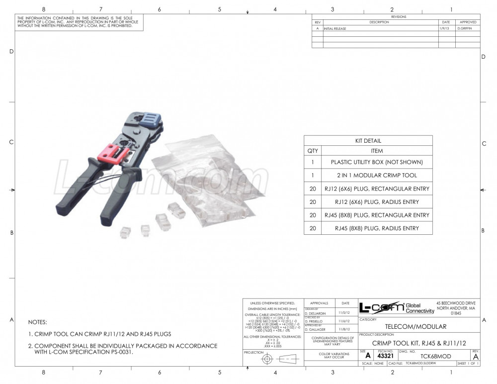 L-com TCK68MOD technical drawing preview