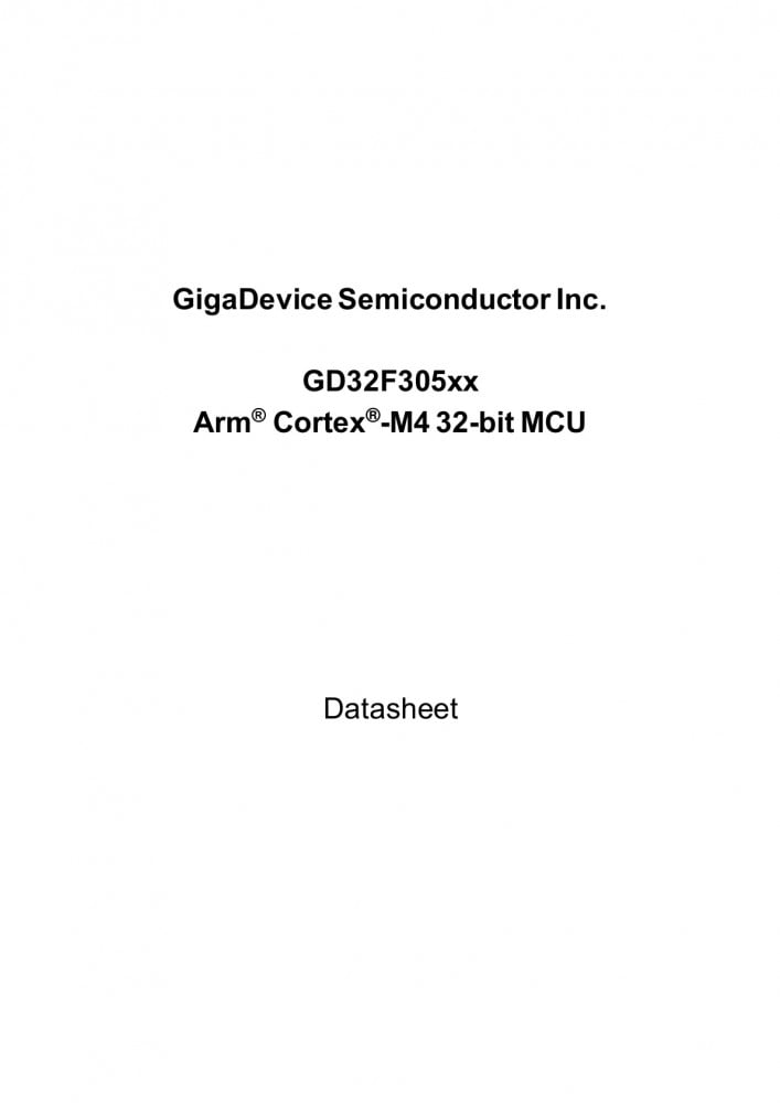GD32F305xx datasheet page 1