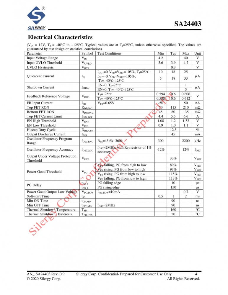 SA24403FCA datasheet page 4
