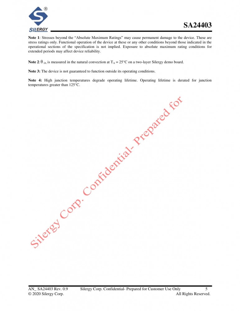 SA24403FCA datasheet page 5