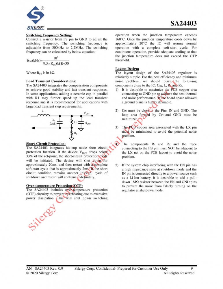 SA24403FCA datasheet page 9
