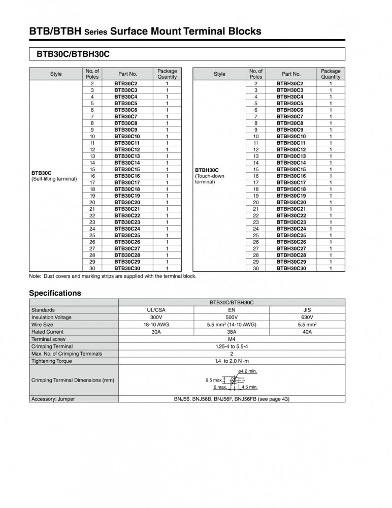 IDEC BTB and BTBH series documentation page 4