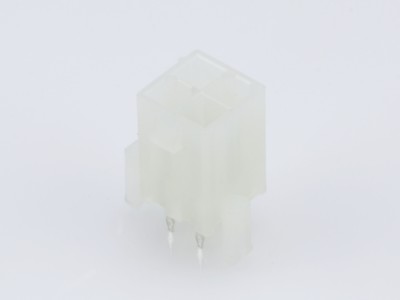 Mini-Fit Jr. Vertical Header, 4.20mm Pitch, Dual Row, 4 Circuits, with Snap-in Plastic Peg PCB Lock, Tin, Natural for sale