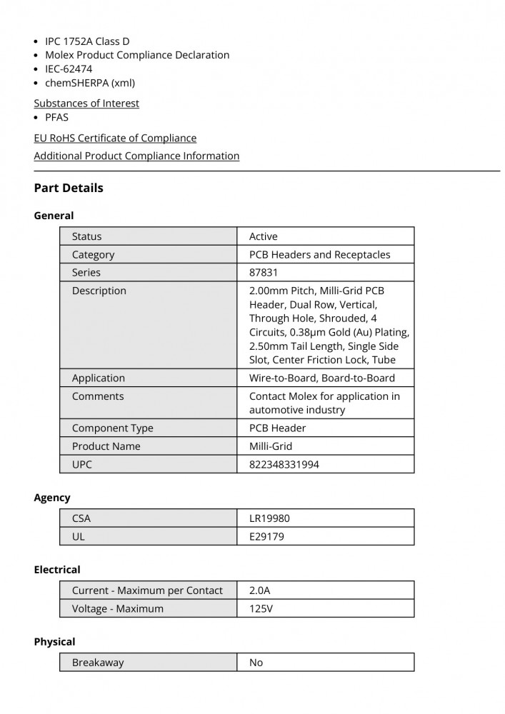 MOLEX 878310443 document page 2