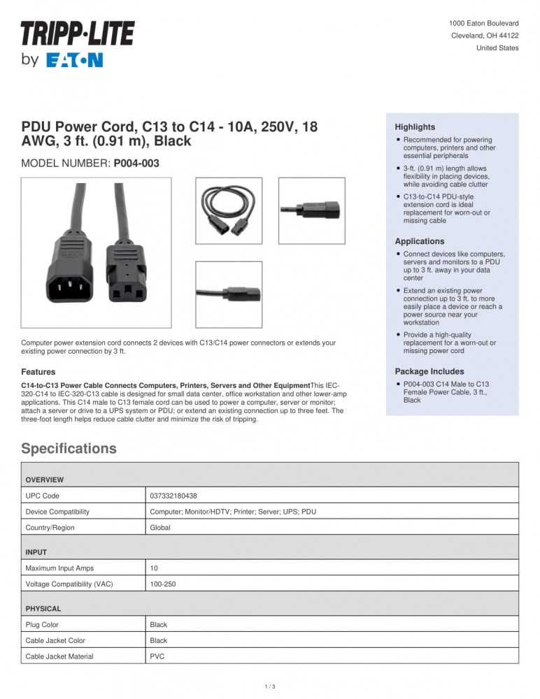 P004-003 technical document page 1