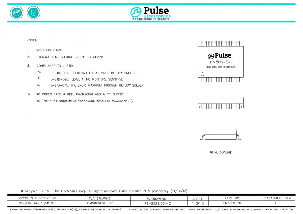 HM5004ENL official datasheet page 1