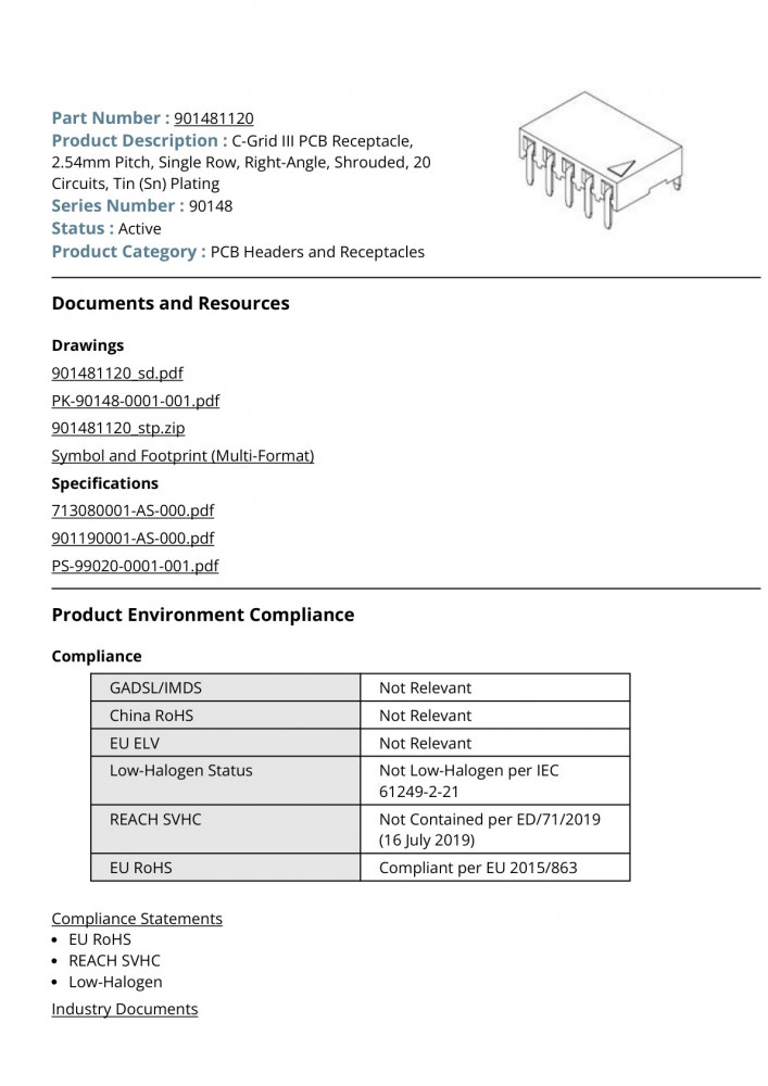 MOLEX 901481120 technical document image 1