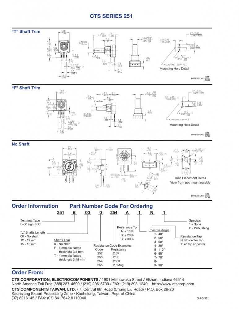 CTS Series 251 technical document page 2