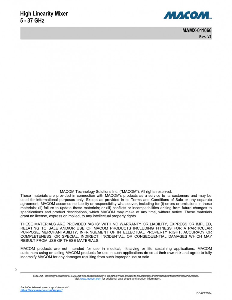 MAMX-011066 datasheet page 9