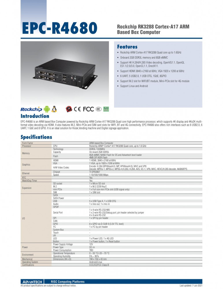 EPC-R4680 product documentation page 1