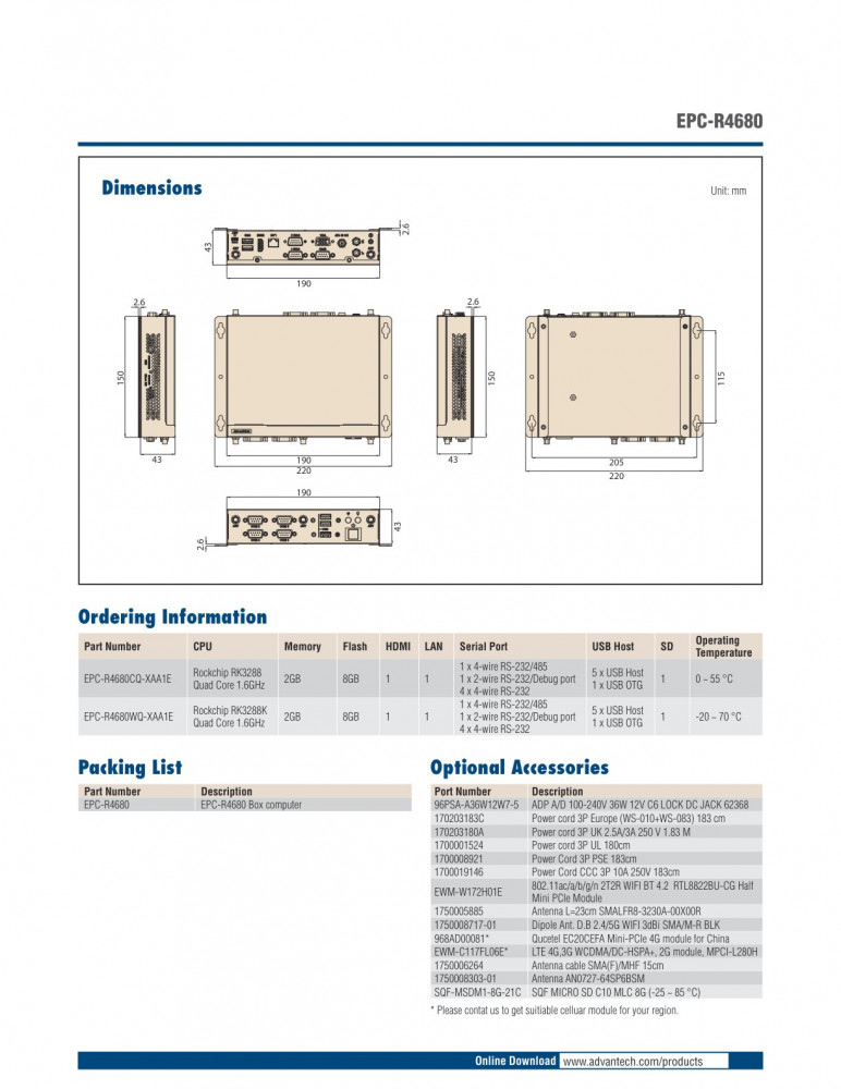 EPC-R4680 product documentation page 2