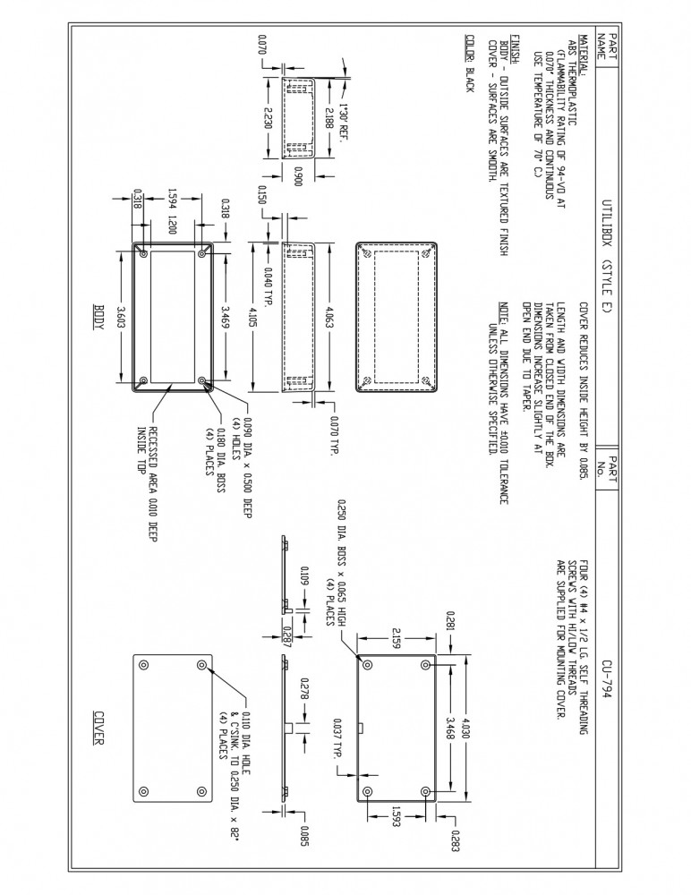 CU-794 product drawing document image