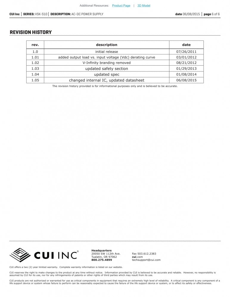 CUI VSK-S10-12UA datasheet page 6