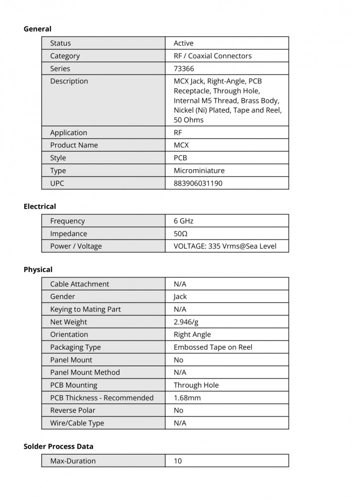 Technical document image 2 for MOLEX 733660470