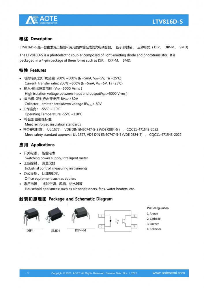 LTV816D-S datasheet page 2