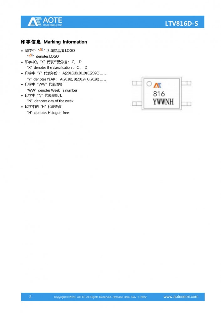 LTV816D-S datasheet page 3