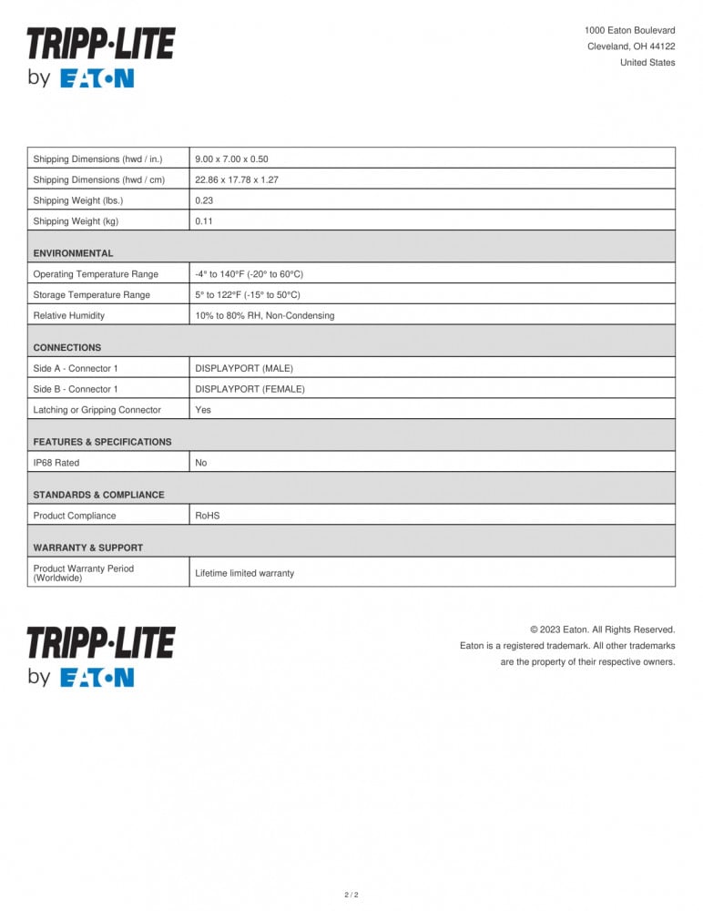 EATON P579-006 product documentation page 2
