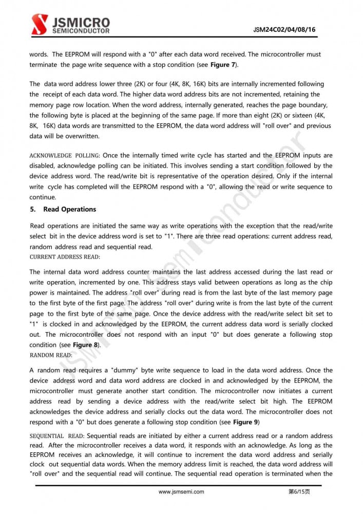 JSM24C02 datasheet page 6