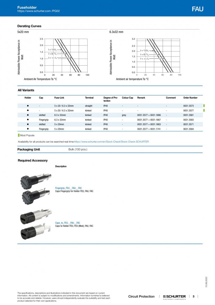 SCHURTER 0031.3573 technical document page 3